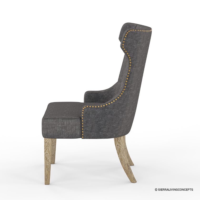 Bonsall Solid Wood Dining Chair with Upholstered Wingback | Sierra ...