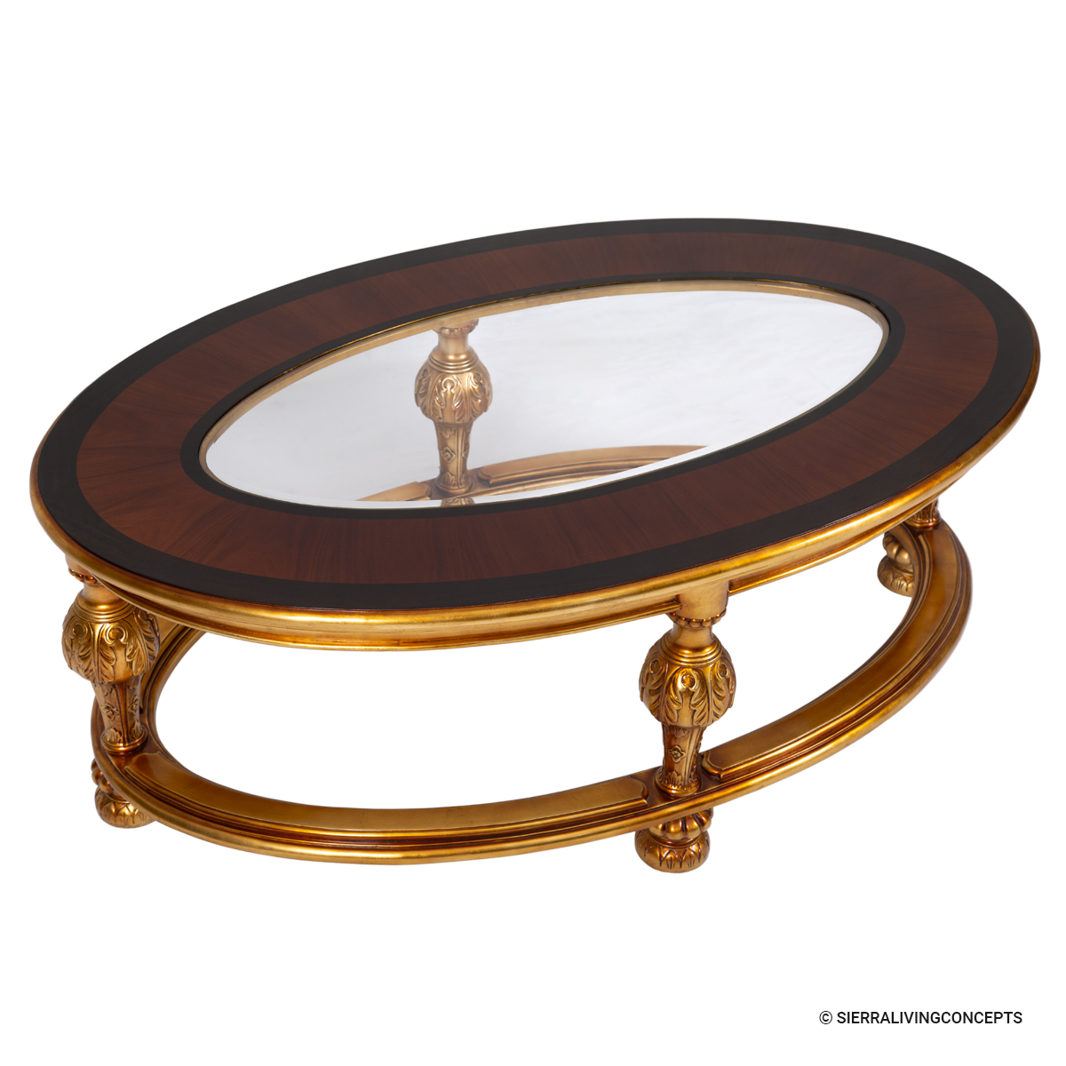 Portmeirion Mahogany Wood Round Venetian Coffee Table