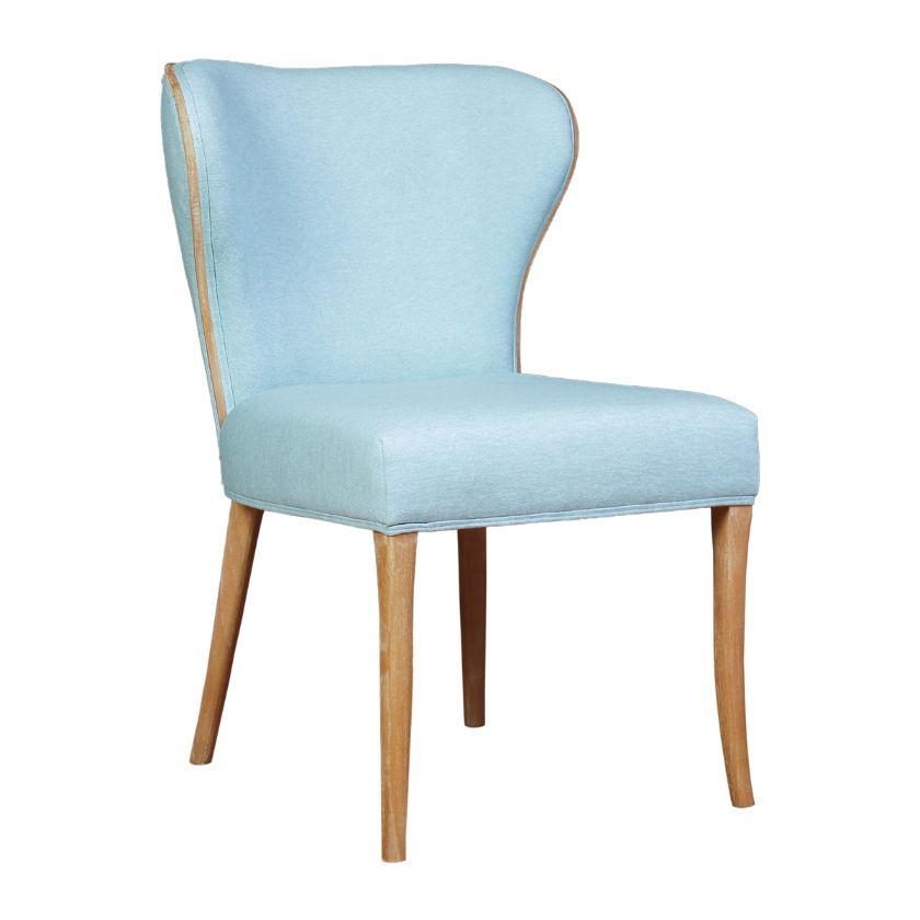 Oxnard Modern Arched Back Upholstered Light Blue Accent Chair