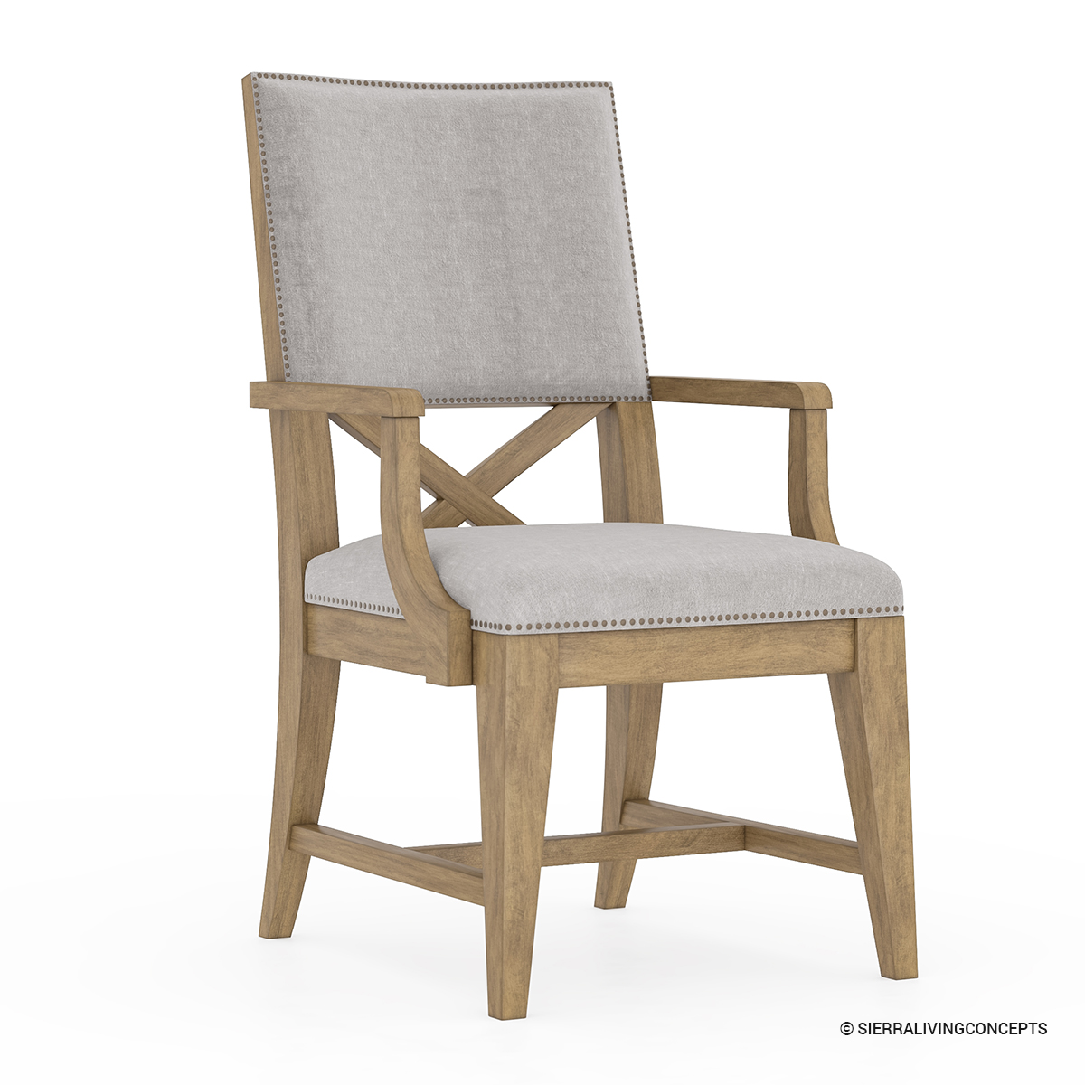 Mid Century Solid Wood Rattan Dining Chair Armchair