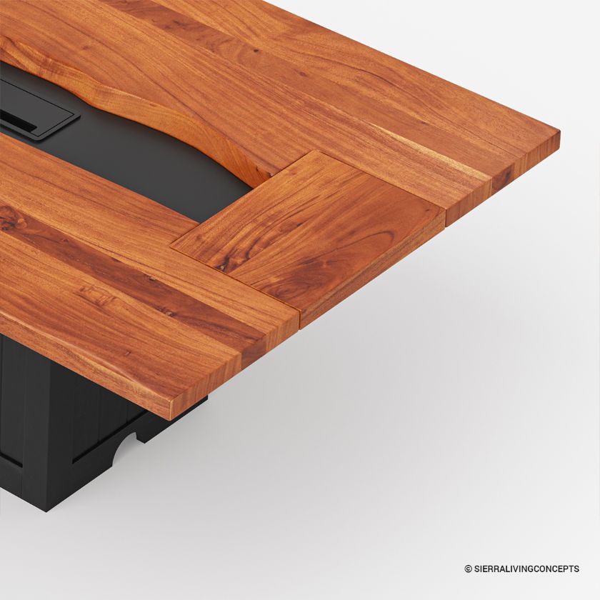 Large Live Edge Solid Wood Conference Room Table