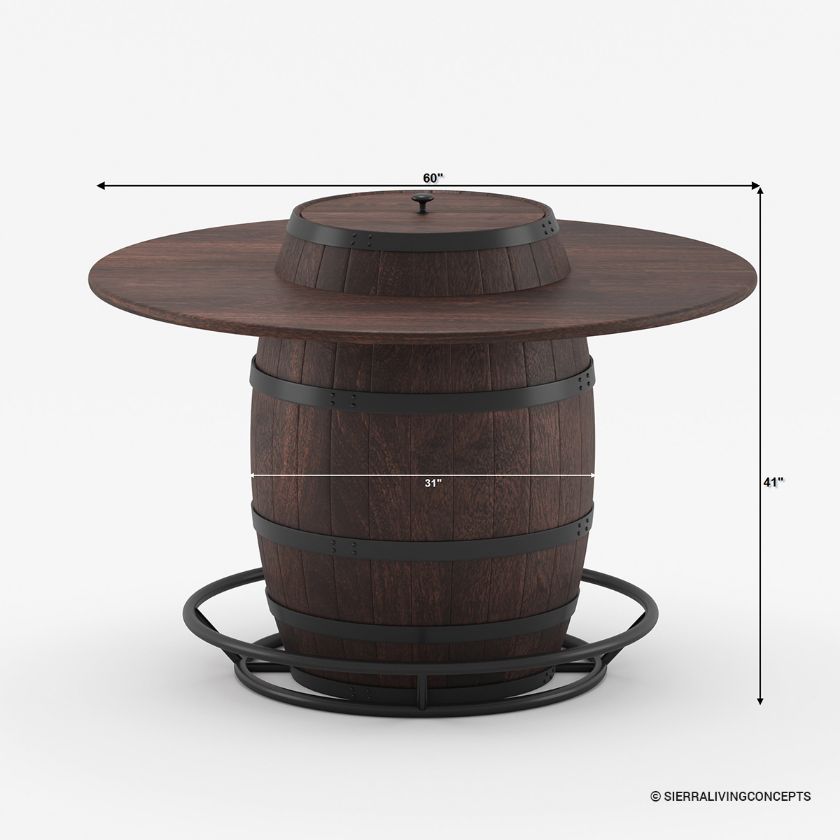 Pueblo Rustic Solid Wood Vintage Barrel Table