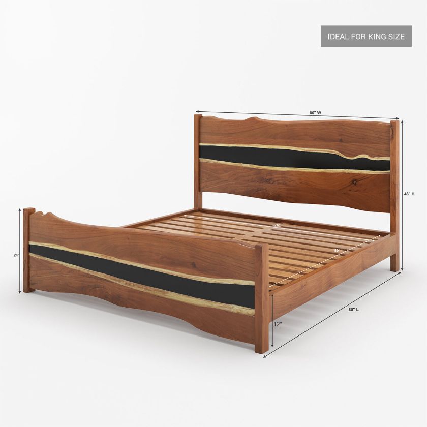 Murphys Modern Acacia Wood Modern Platform Bed Frame | Sierra Living ...