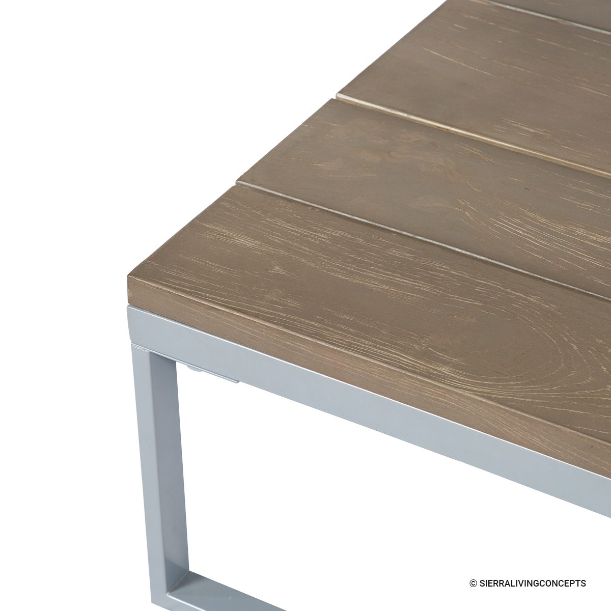 Penryn Patio Grey Wooden Slatted Rectangle Coffee Table