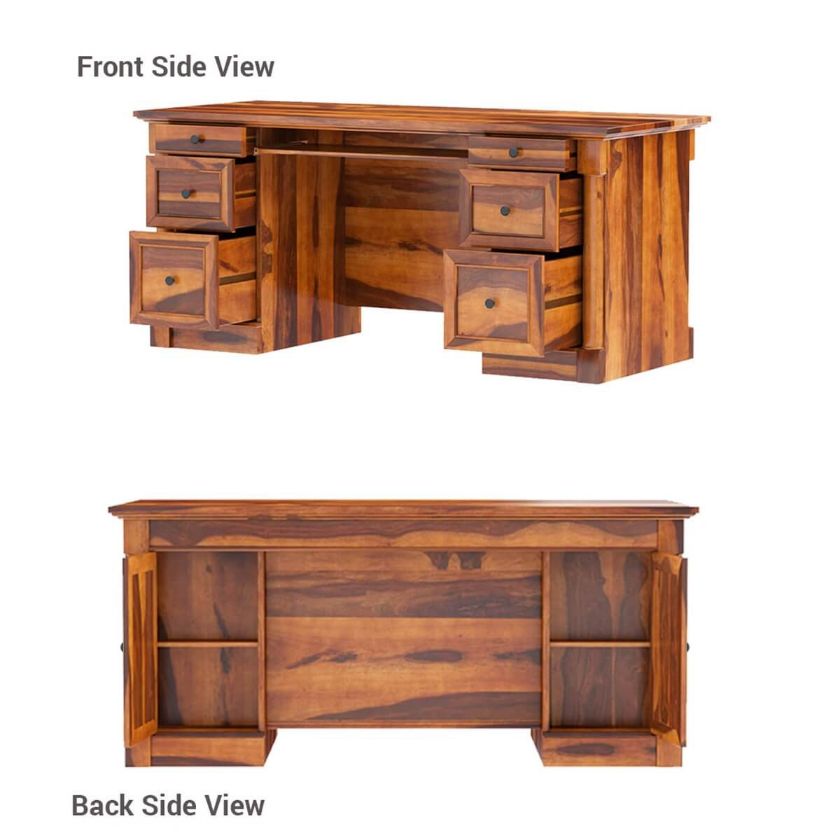 Ansonville Solid Wood Computer Desk with Drawers