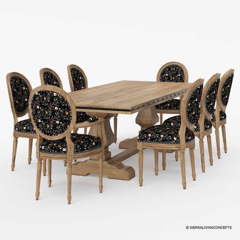 Morrisville French Country Rustic Dining Room Table Chair Set