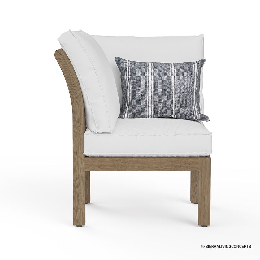 Amstetten Rustic Teak Wood Outdoor Corner Sofa