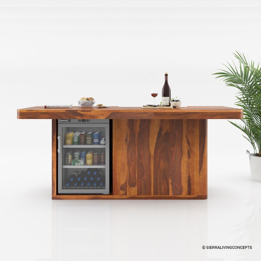 Harrisburg Wooden Home bar with Fridge Space