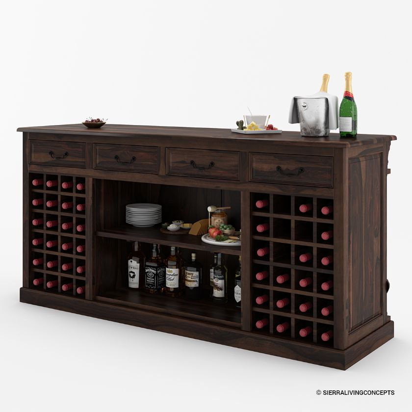 Nahant Traditional Home Bar Table with Storage