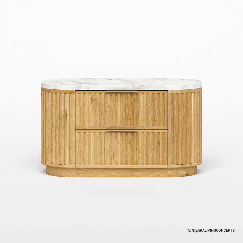 Cargo Marble Top Nightstand with Drawers | Sierra Living Concepts