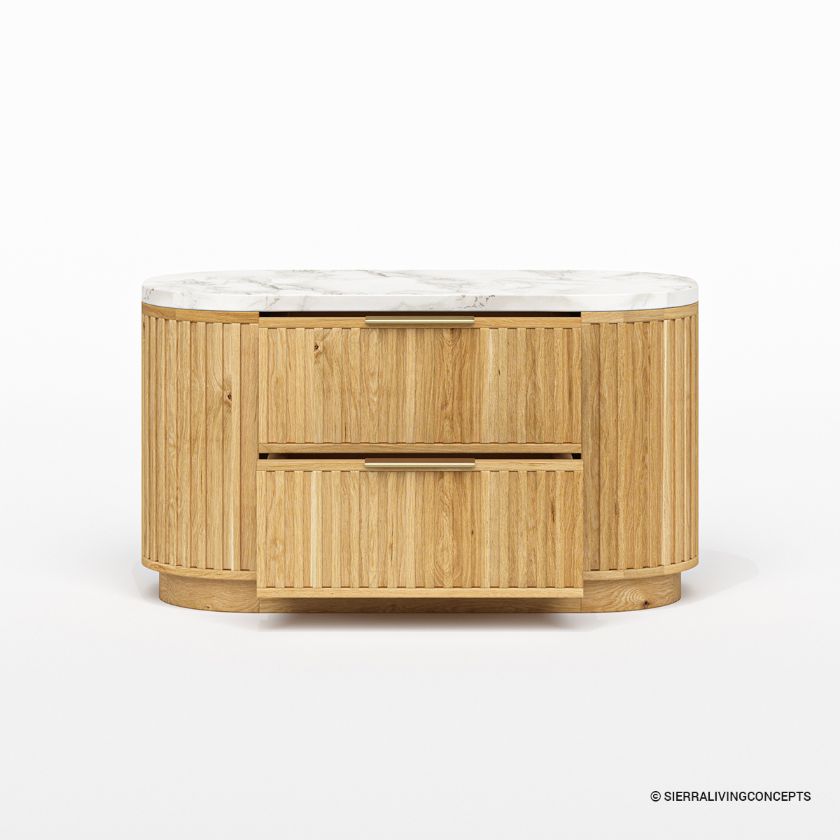 Cargo Marble Top Nightstand with Drawers | Sierra Living Concepts