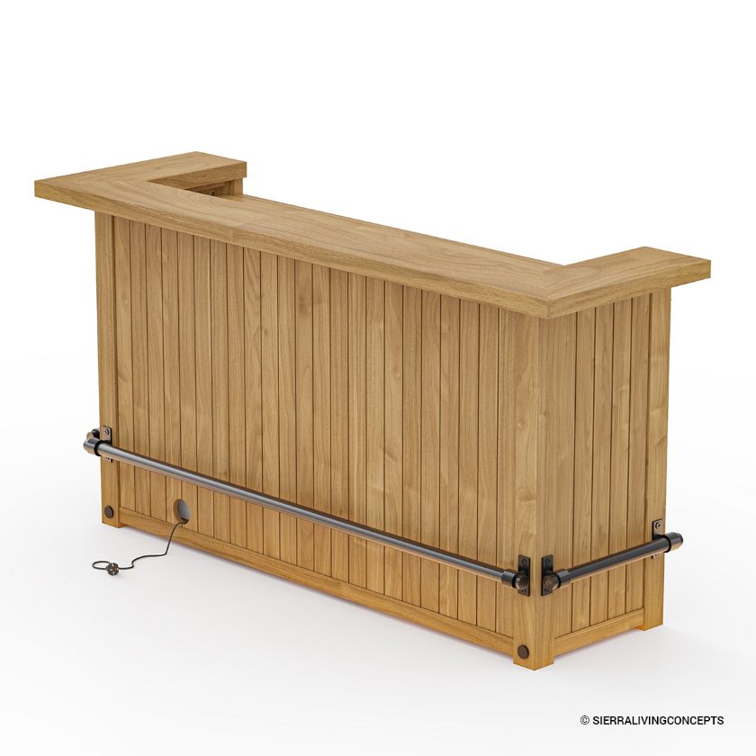 Clewiston Outdoor Bar with Mini Fridge Space