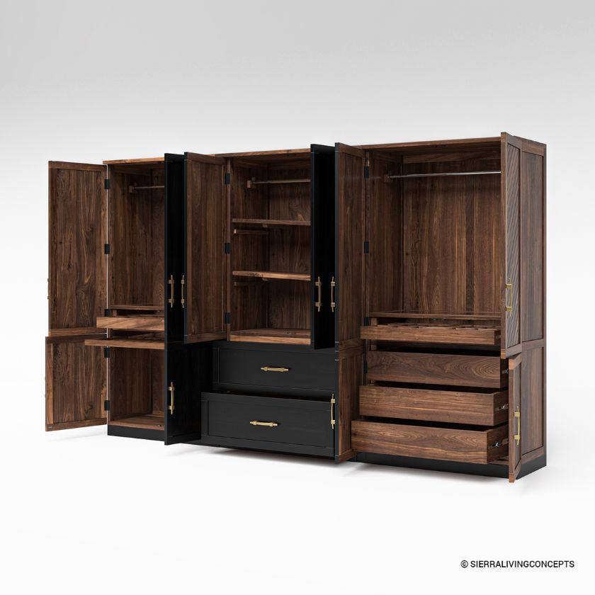 Medley Solid Wood Modern Extra Large Wardrobe Armoire (122")