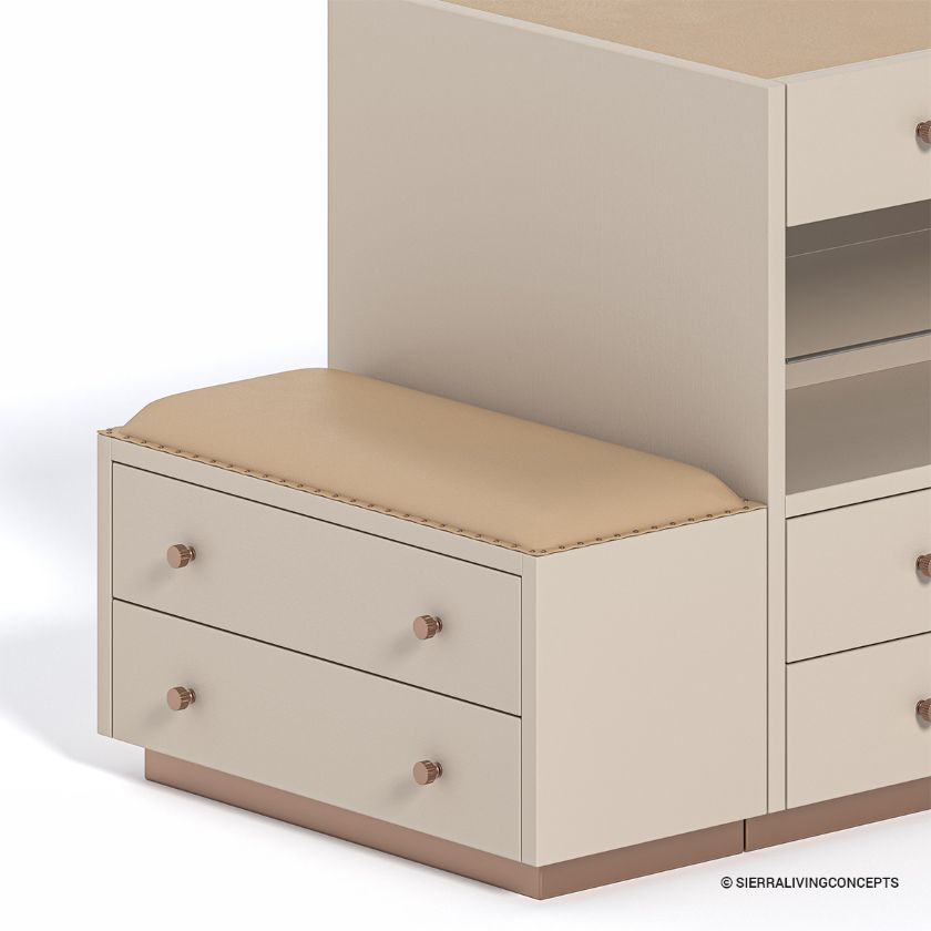 Yucaipa Master Closet Island with Drawers and Bench