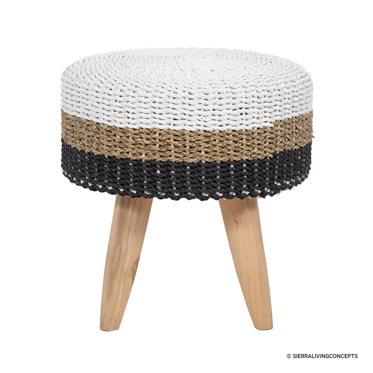 Altoona Boho Chic Round Seagrass Stool