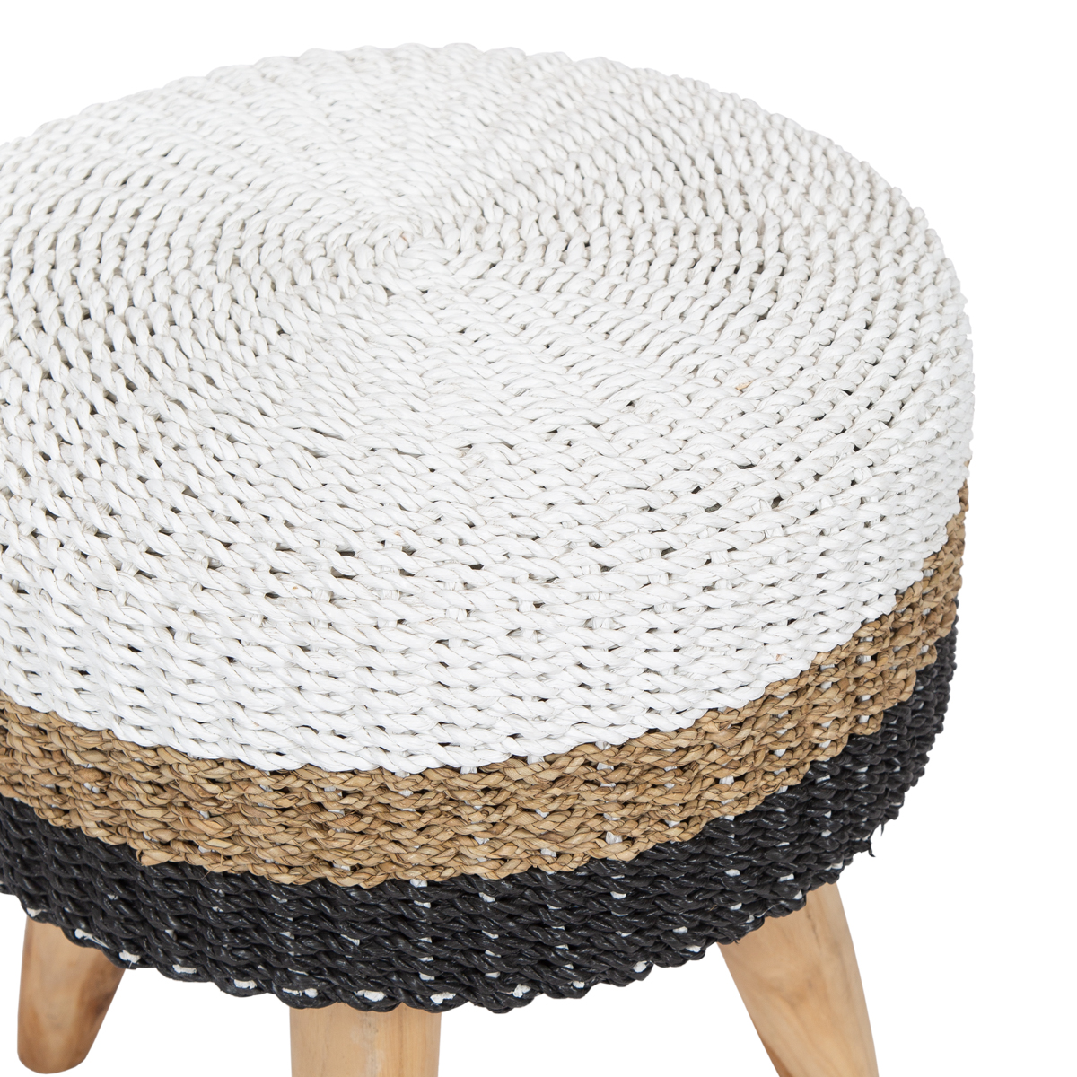 Altoona Boho Chic Round Seagrass Stool