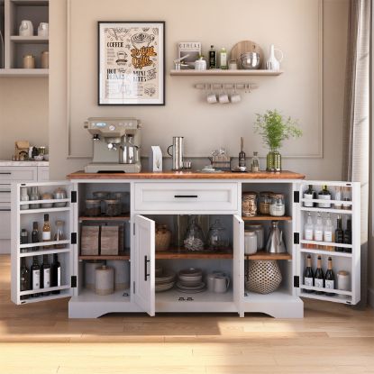 Solid Wood Sideboard Cabinets with mini fridge space | Extra Long ...