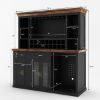 Hamilton Two Tone Back Bar Hutch with Fridge Space