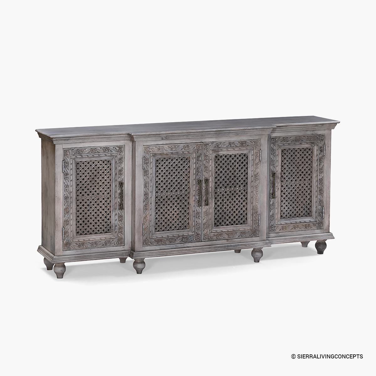 Greektown Distressed Solid Wood Sideboard Buffet Cabinet