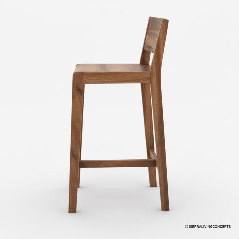 Magog Rustic Solid Wood Kitchen Counter Bar Stool