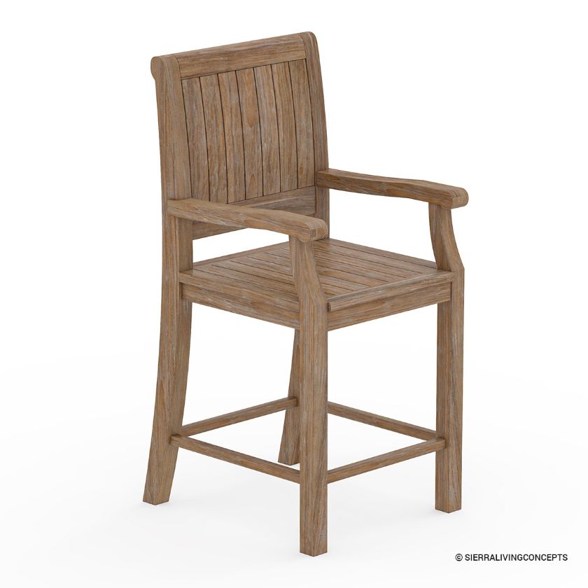 Concord Teak Wood Outdoor Counter Height Bar Stool
