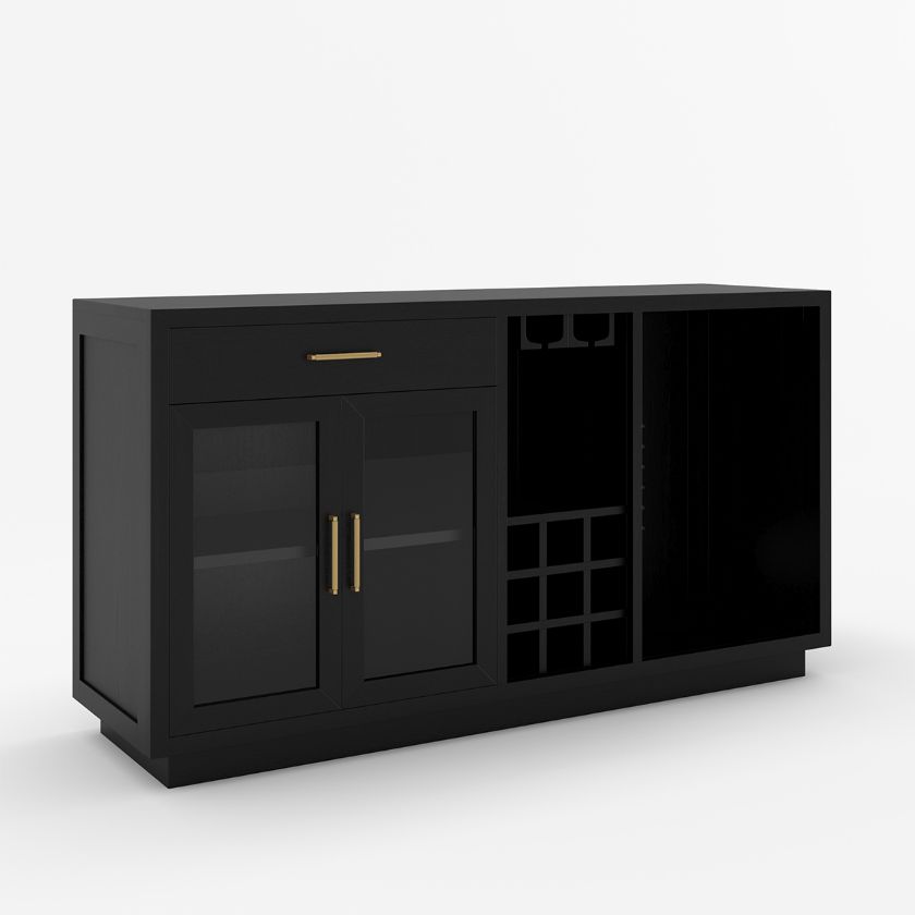 Sarnia Solid Wood Buffet Cabinet with Mini Fridge Space