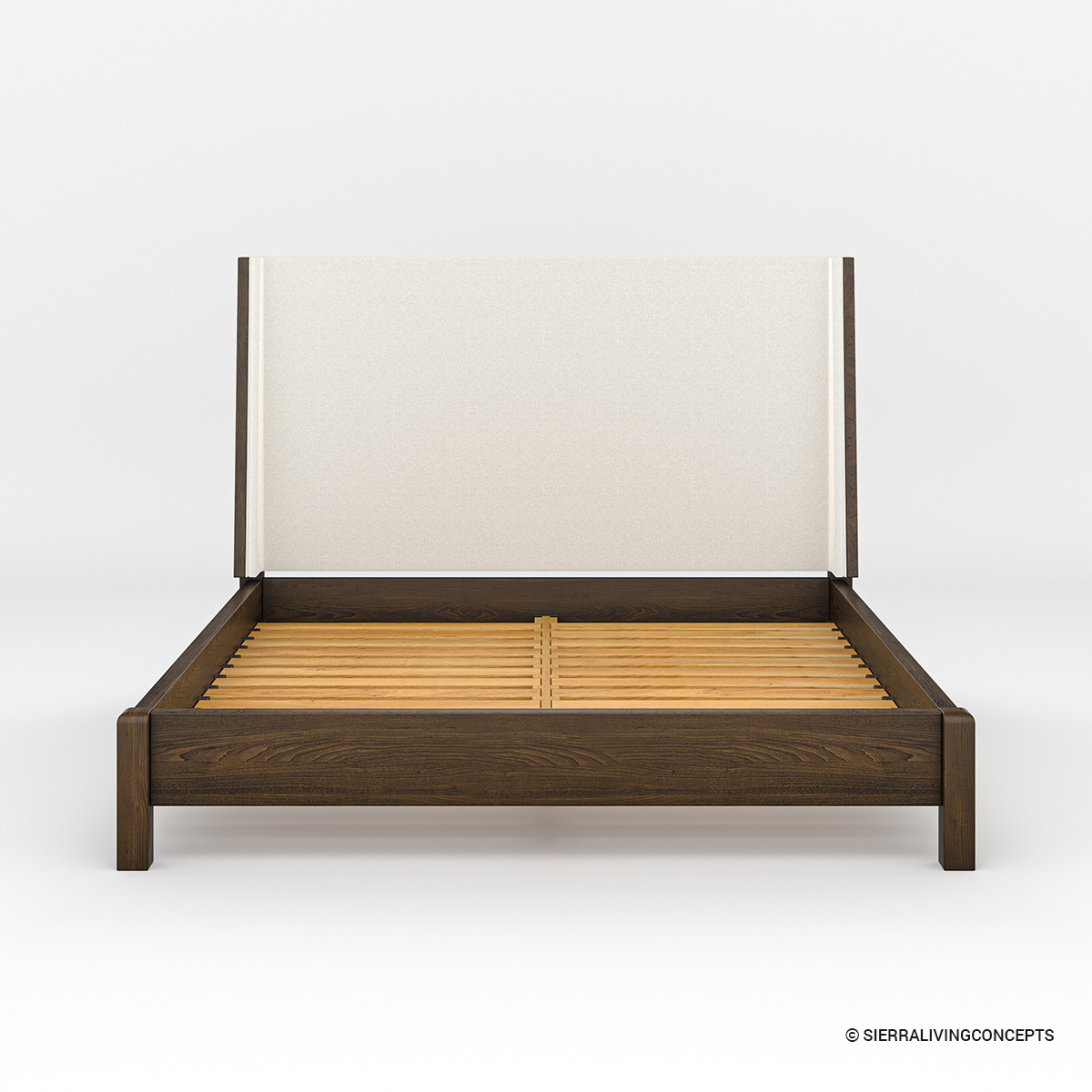 Beaver Solid Wood & Upholstered Wingback Platform Bed Frame | Sierra ...