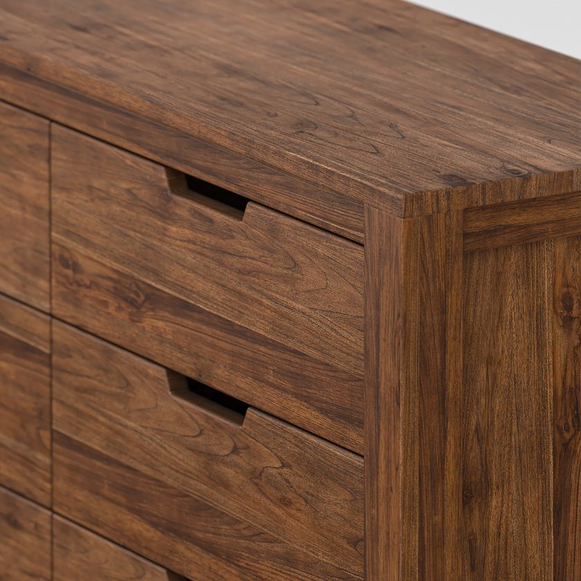 Beaver Rustic Solid Wood 6 Drawer Dresser for Bedroom | Sierra Living ...