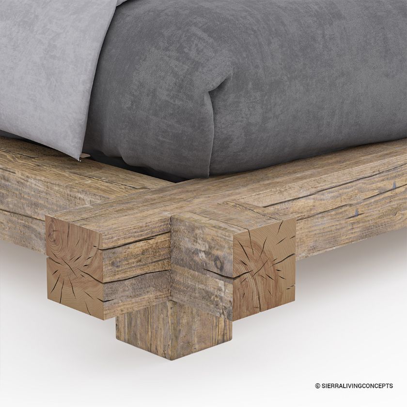 Bermondsey Solid Wood Low Profile Rustic Log Bed Frame | Available in ...