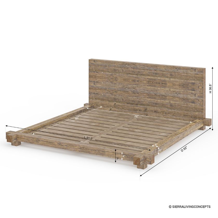 Bermondsey Solid Wood Low Profile Rustic Log Bed Frame | Available in ...