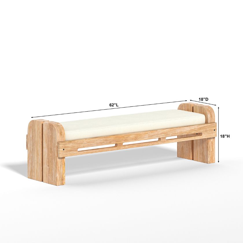 Estrie Scandinavian Style Upholstered Entryway Bench | Free Shipping