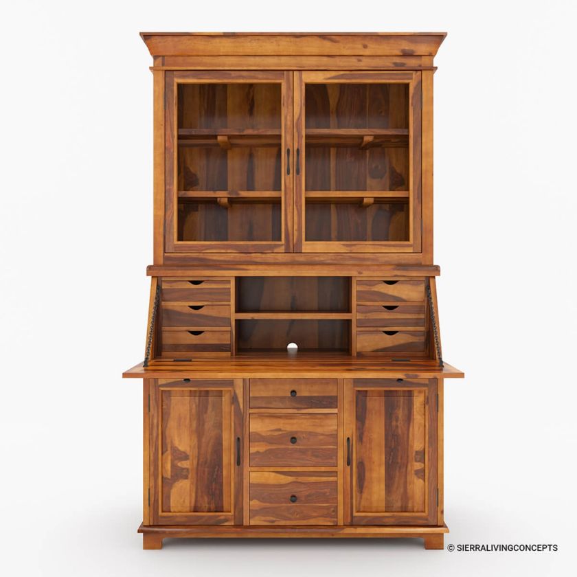 Weldona Solid Wood Modern Secretary Desk