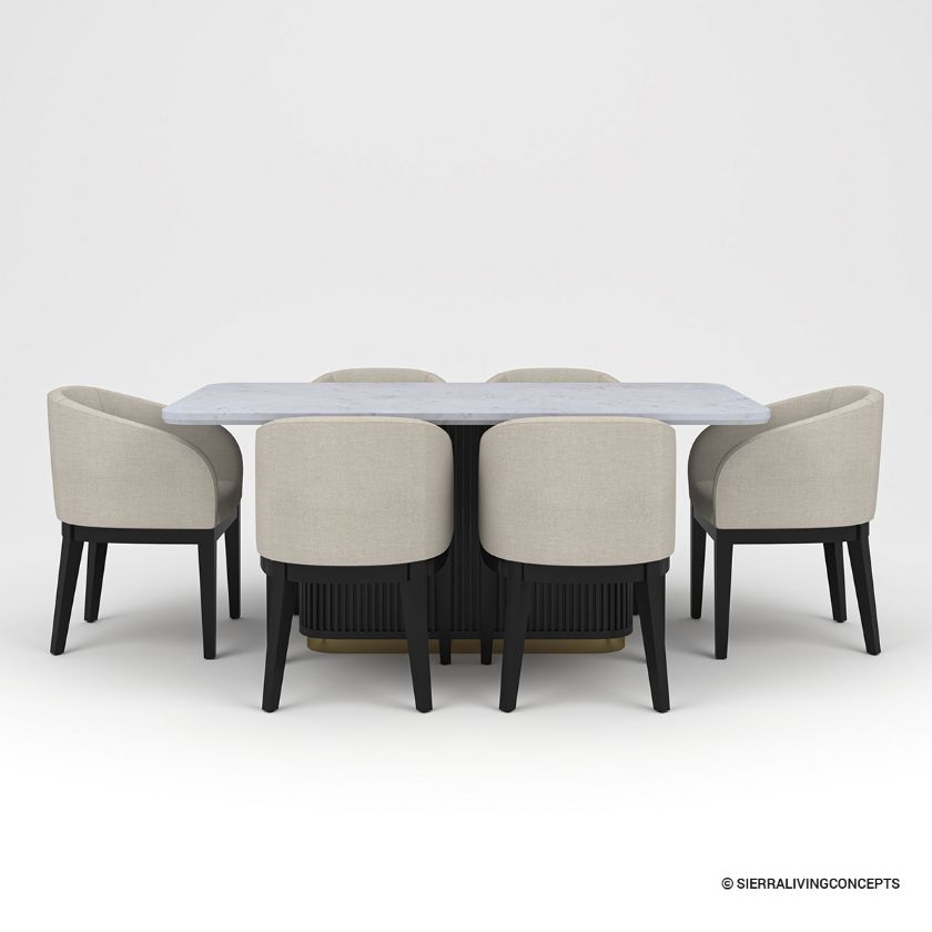 Perris Modern Black 7 Piece Dining Room Set | Sierra Living Concepts